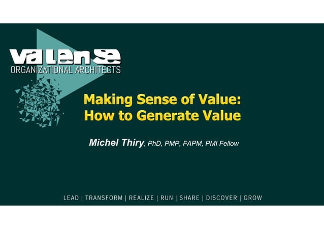 Making sense of value - Michel Thiry | PPT