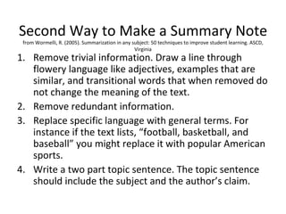 Making Sense Of Your Notes | PPT