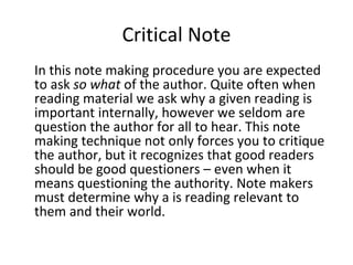 Making Sense Of Your Notes | PPT