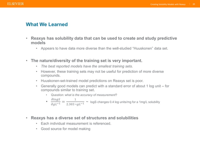 Making solubility models with reaxy | PPT