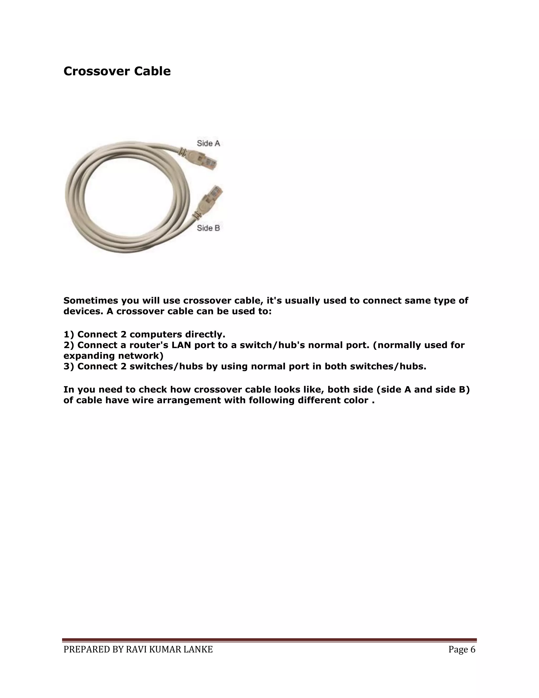 Making stright and crossover cables and crimping | PDF