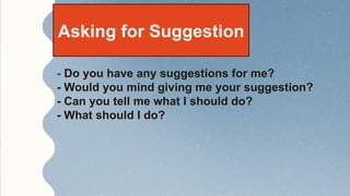 Making Suggestion by Miss Fitriya Kulsum | PPT