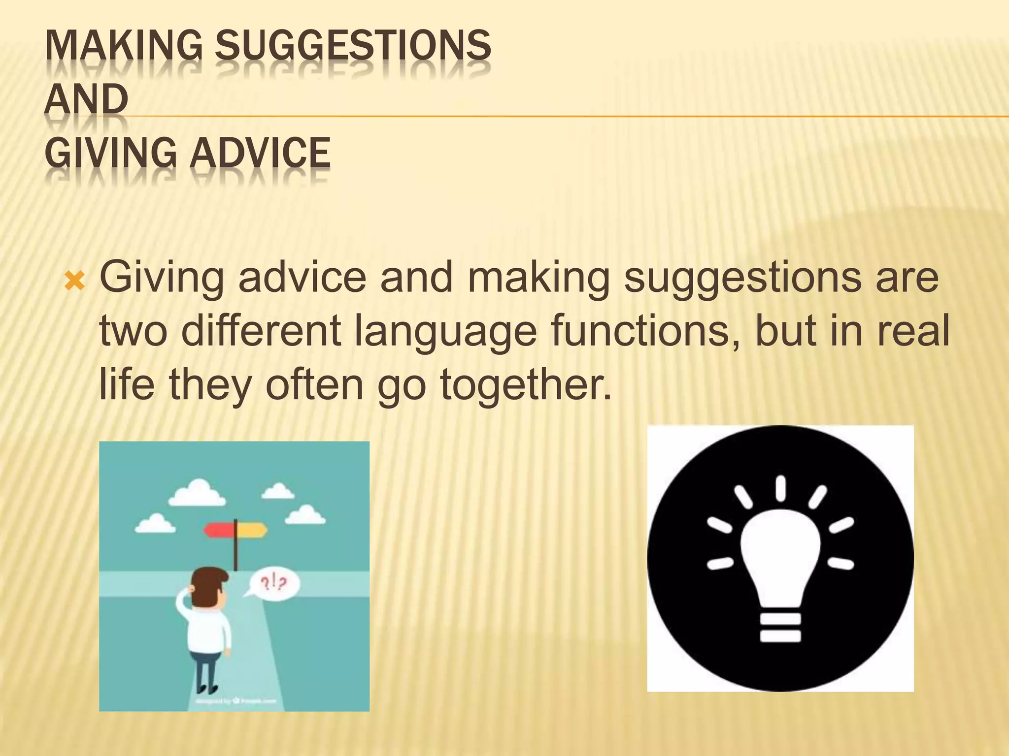 Making suggestions and giving advice | PPTX