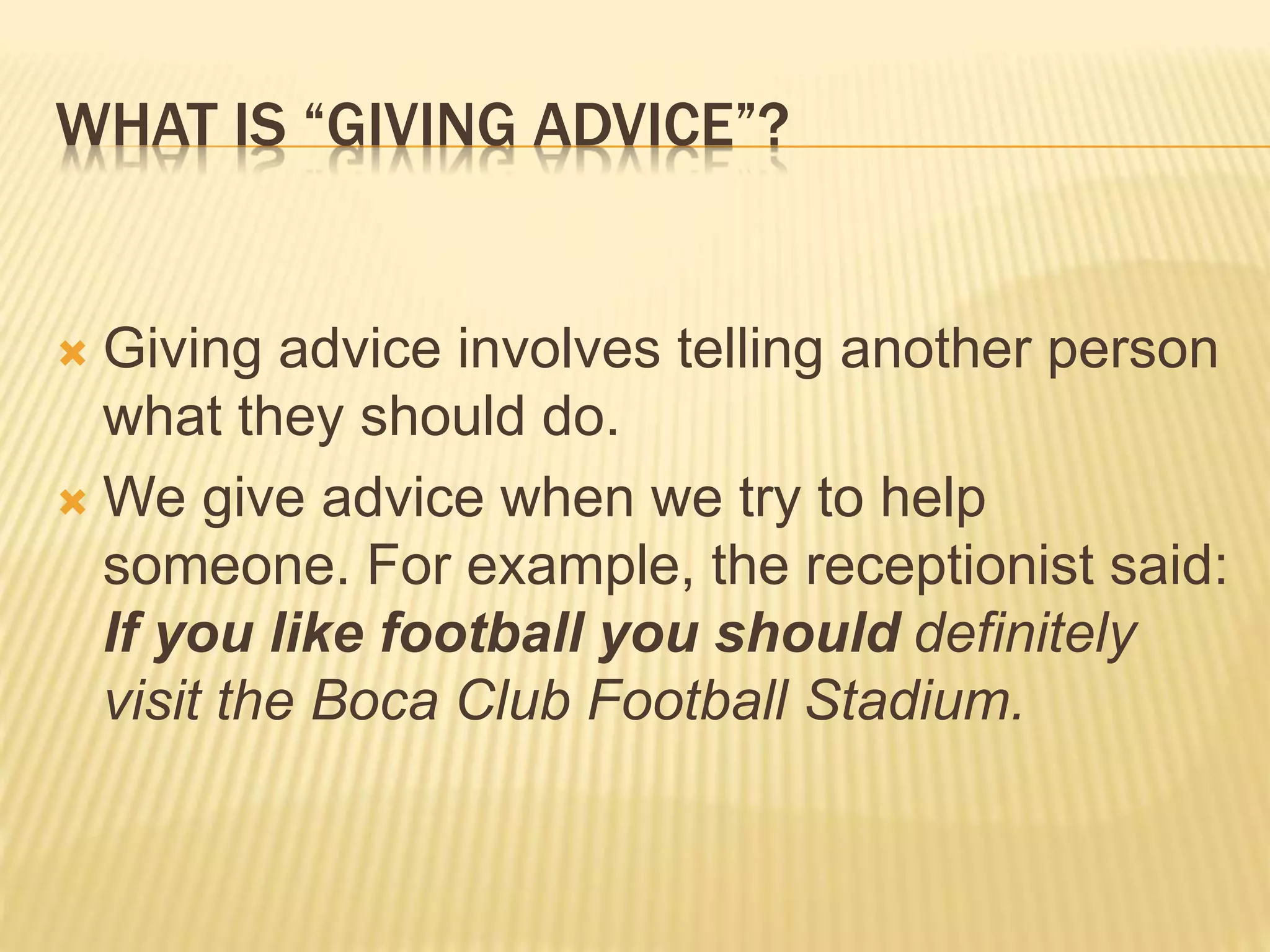 Making suggestions and giving advice | PPTX