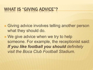 Making suggestions and giving advice | PPTX