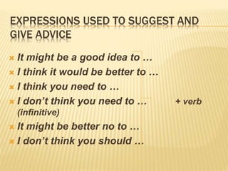 Making suggestions and giving advice | PPTX