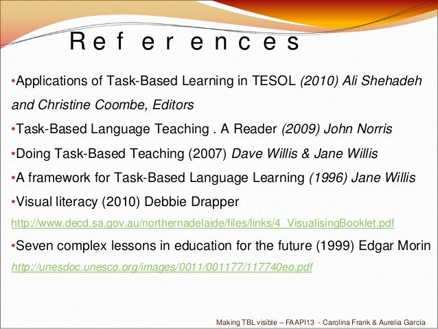 A Framework For Task Based Learning Willis Pdf - vancouverrang
