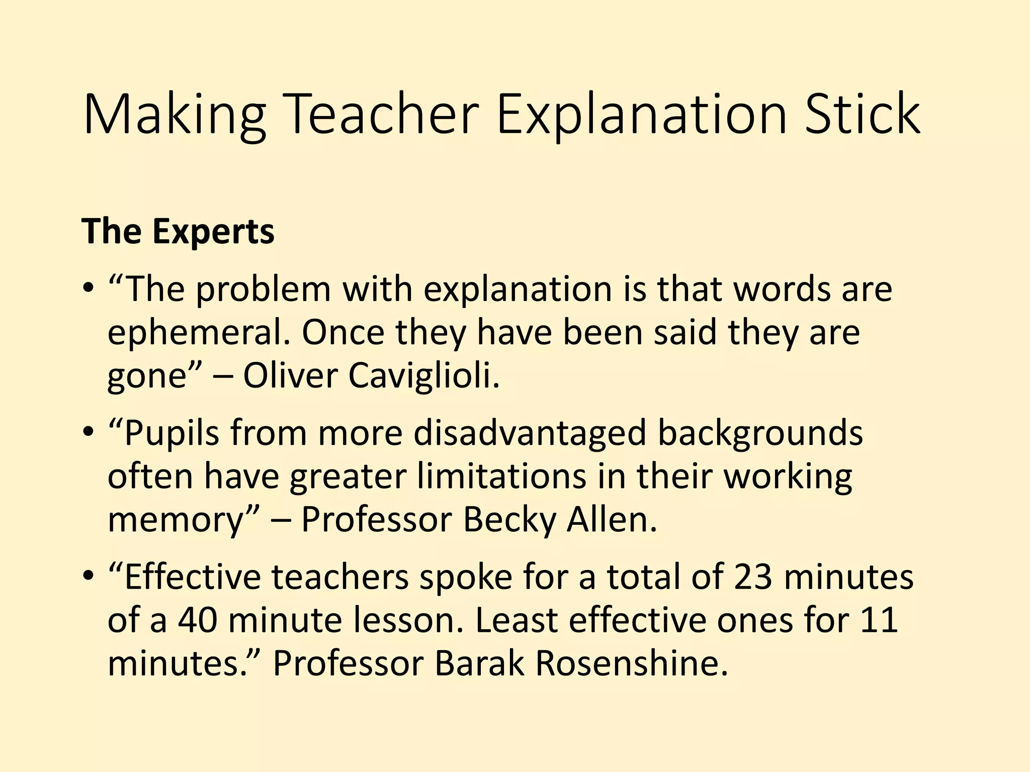 Making teacher explanation stick | PPTX