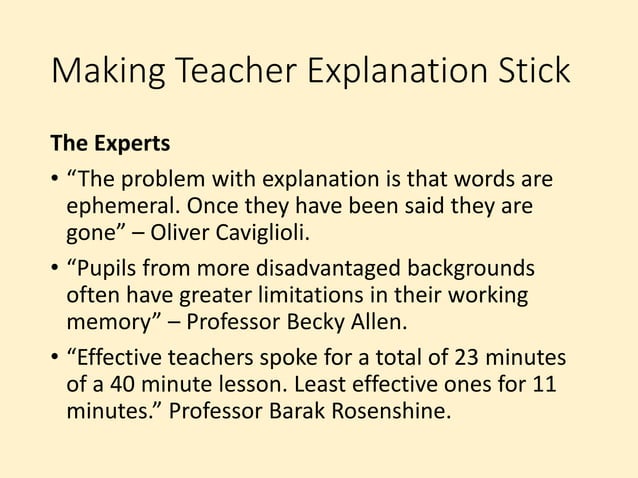 Making teacher explanation stick | PPTX | Educational Assessment ...