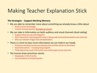 Making teacher explanation stick | PPTX | Educational Assessment ...
