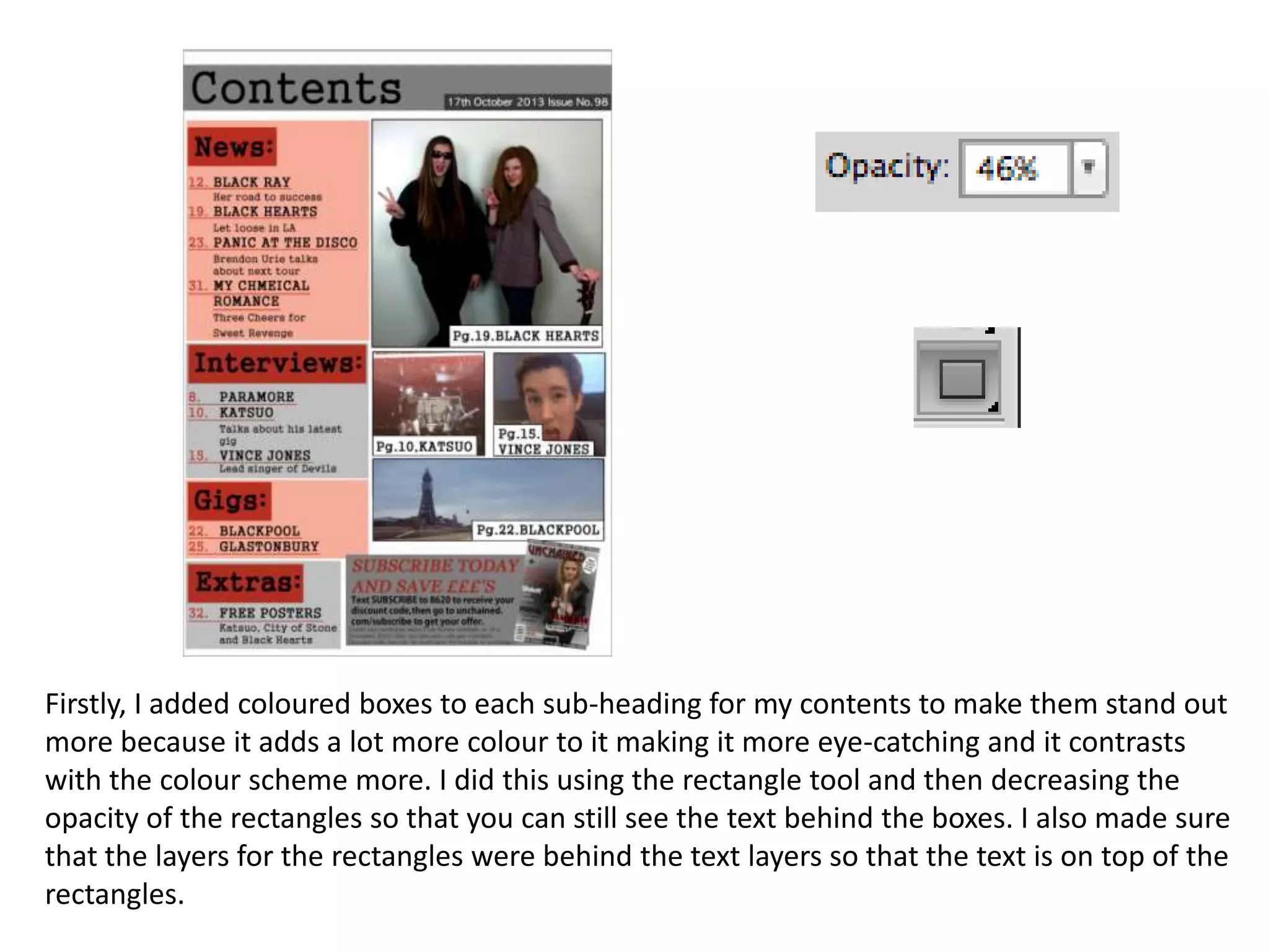 Making the Final Draft of My Contents Page | PPT