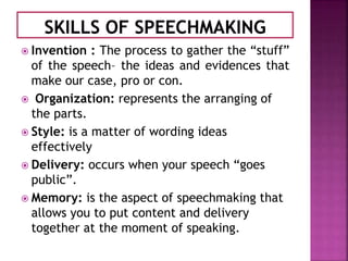 Making the first speech: Public Speaking | PPTX