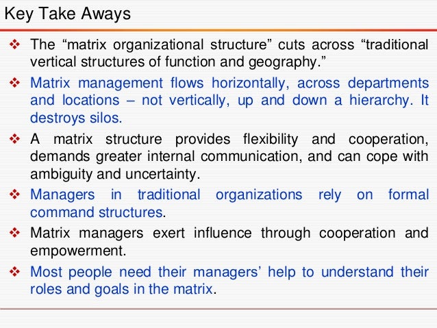 Making the matrix work