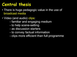Making the most of broadcast media in science education | PPT