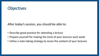 Making the Most of Lectures | PPT