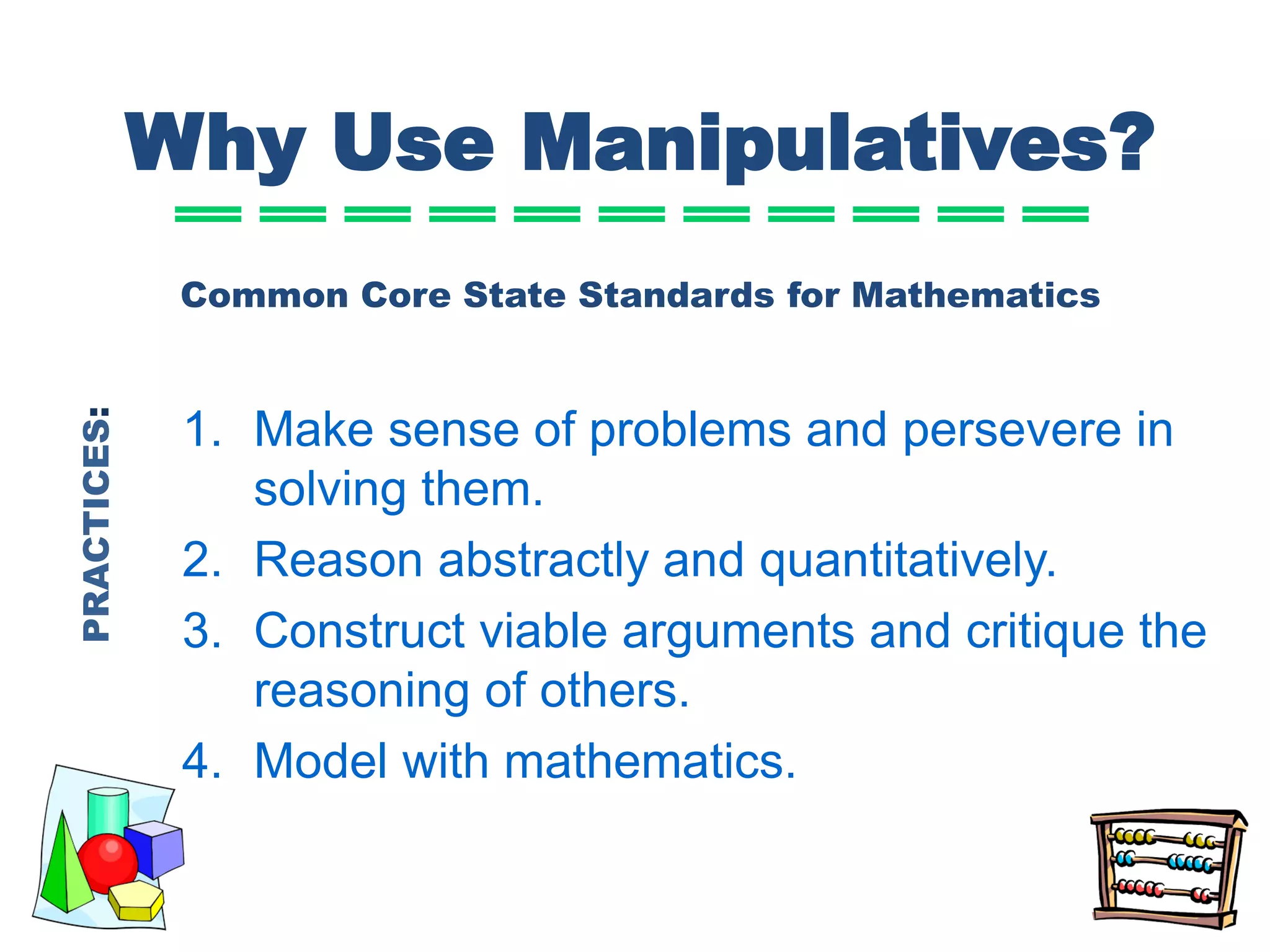 Making the most of math manipulatives | PDF