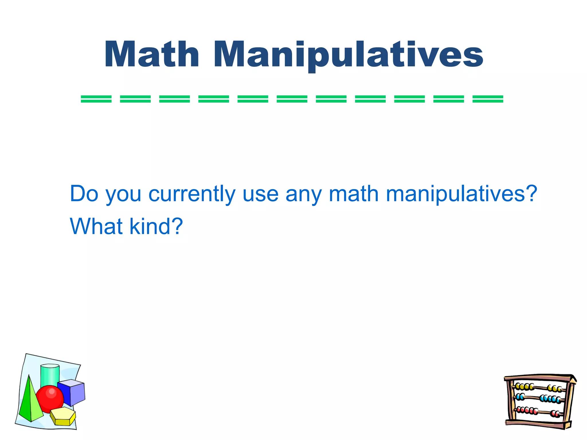 Making the most of math manipulatives | PDF