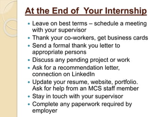 Making the most of your internship! | PPT