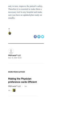 Making the physician preference cards efficient | PDF