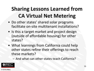 Virtual Net Metering & Shared Solar: National Perspective | PDF
