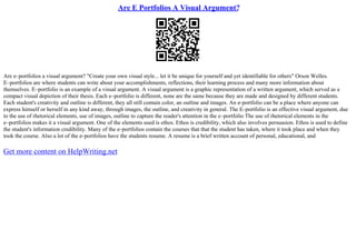 Making Visual Arguments | PDF