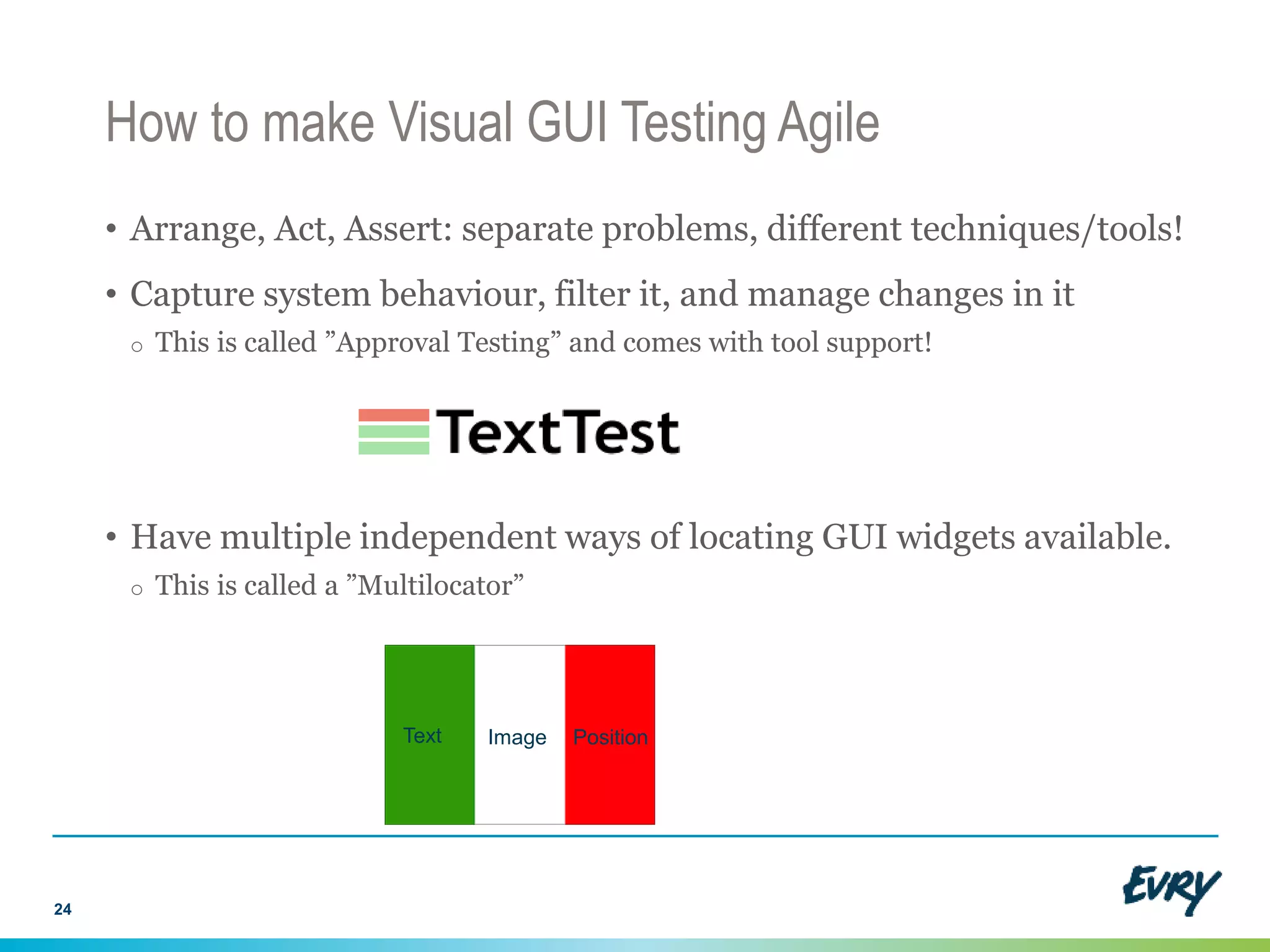 Making visual gui testing agile | PPTX