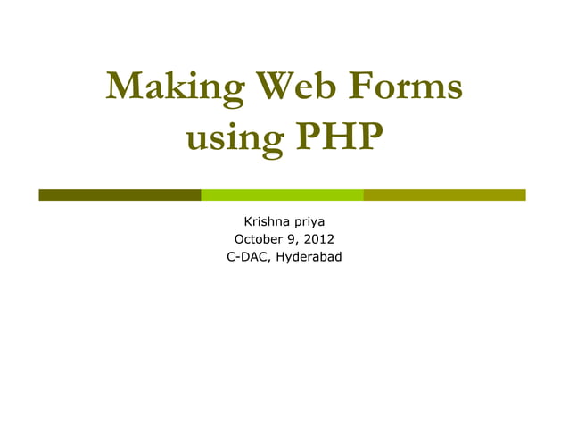 Making web forms using php | PDF | Web Development | Internet