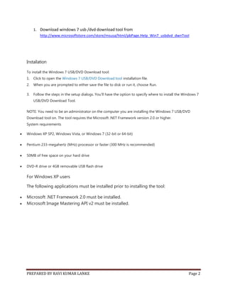 Making windows 7 bootable usb device | PDF