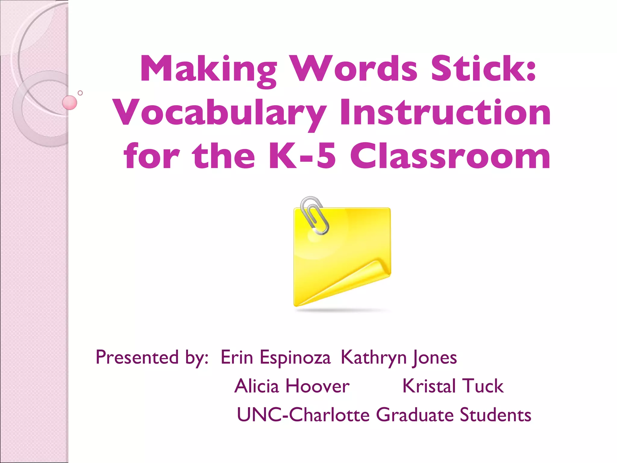 Making Words Stick PPT | PPT
