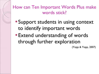 Making Words Stick PPT | PPT | Education