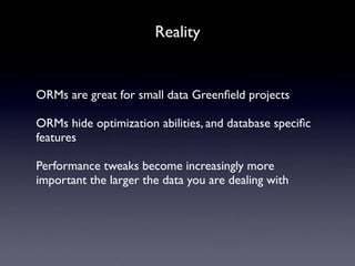 Making your RDBMS fast! | PPT