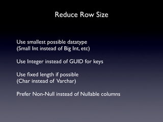Making your RDBMS fast! | PPT