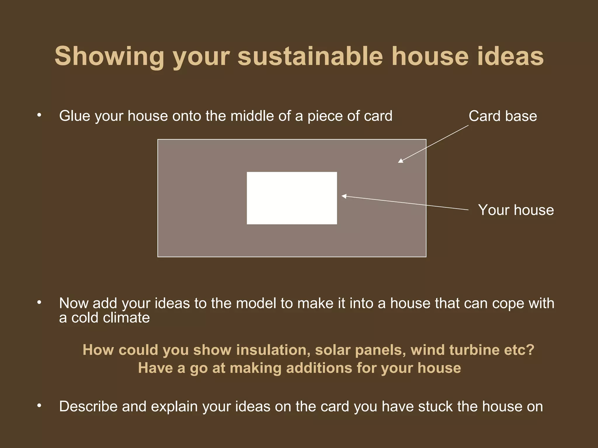Making a sustainable house model | PPT