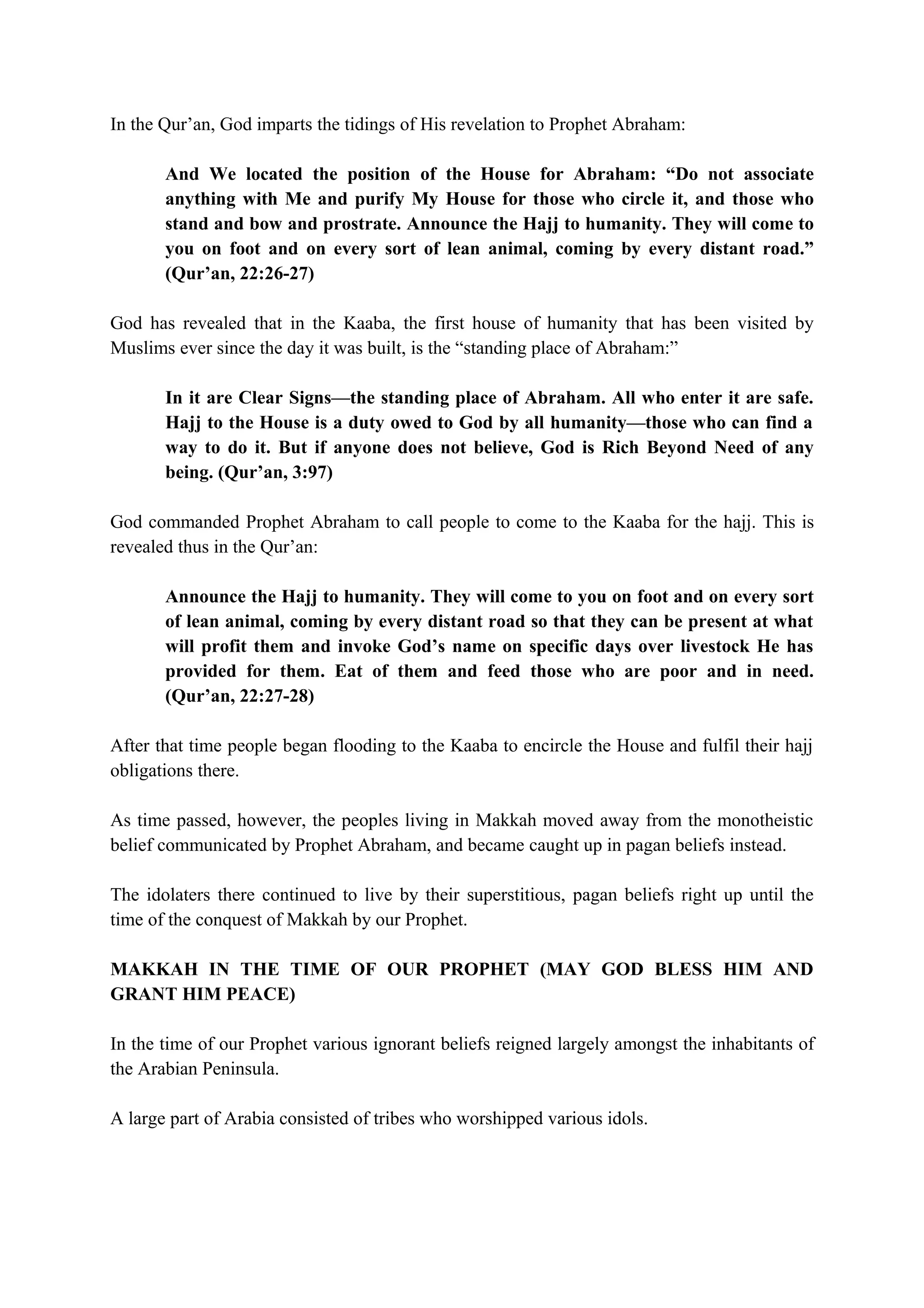 Makkah. Mother of cities and the holy site of Ka'bah. english | DOC