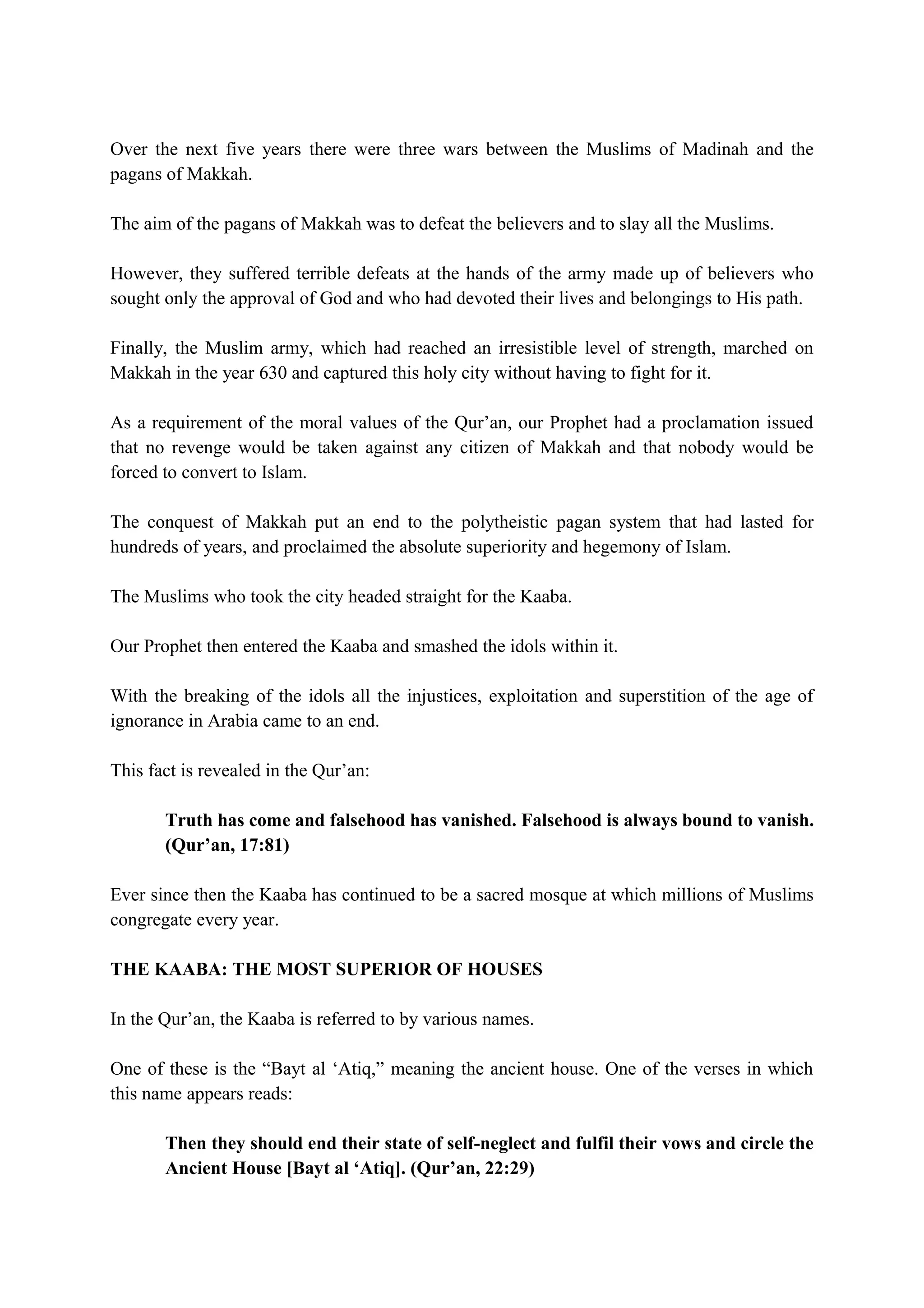 Makkah. Mother of cities and the holy site of Ka'bah. english | DOC