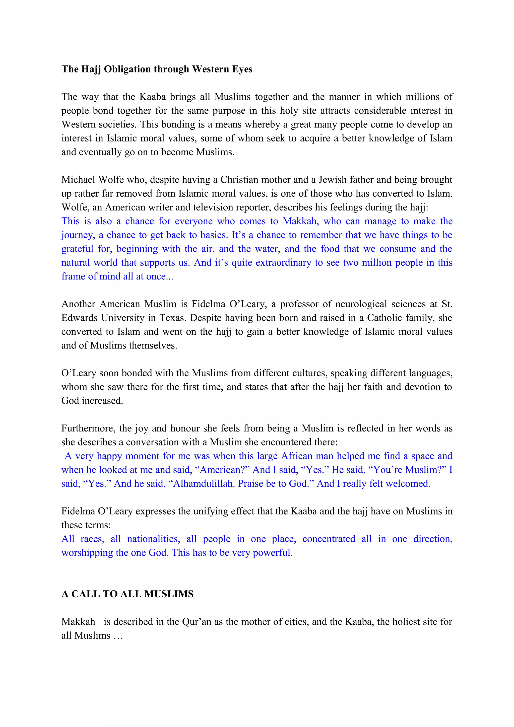 Makkah. Mother of cities and the holy site of Ka'bah. english | DOC