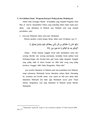 makalah Makkiyah dan madaniyah | DOCX