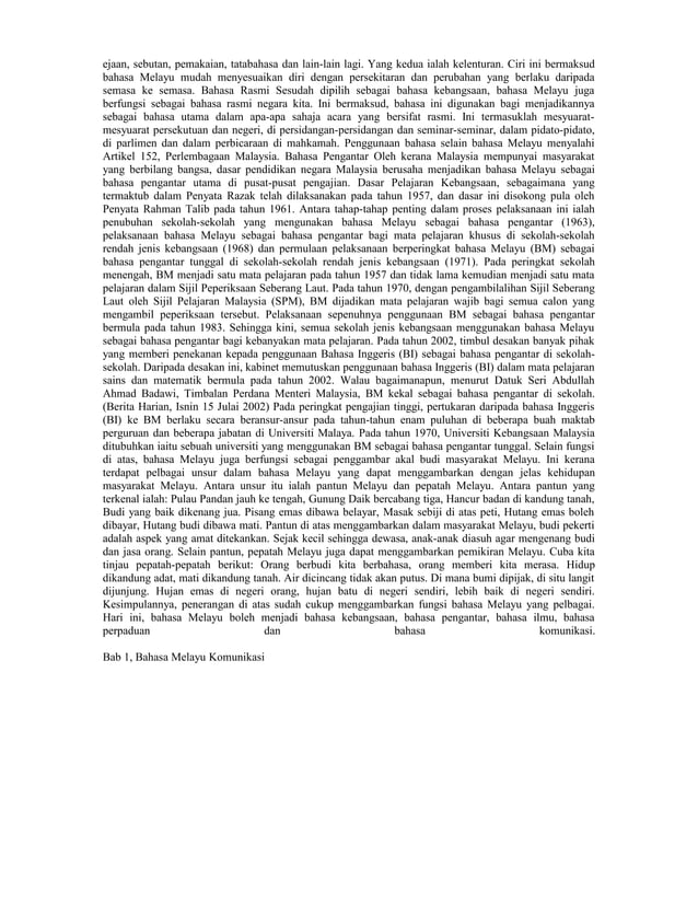 Maklumat bahasa malaysia | DOC