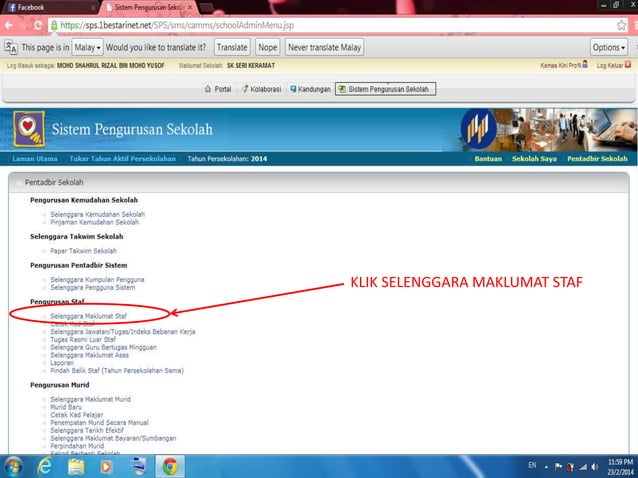 Maklumat staf sps sksk | PPT