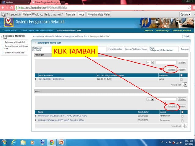 Maklumat staf sps sksk | PPT