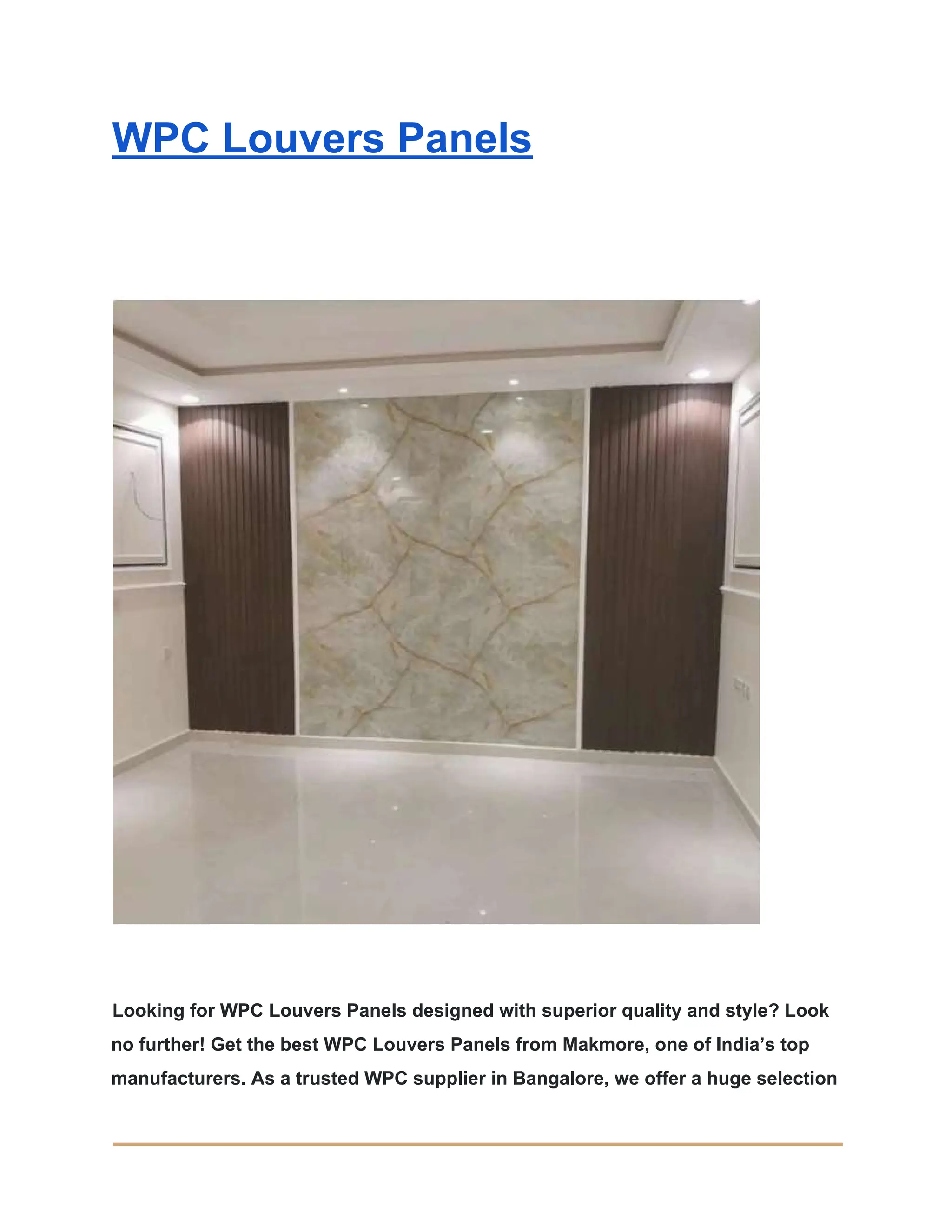 Right WPC and HPL Suppliers in Bangalore for Your Exterior Needs | PDF
