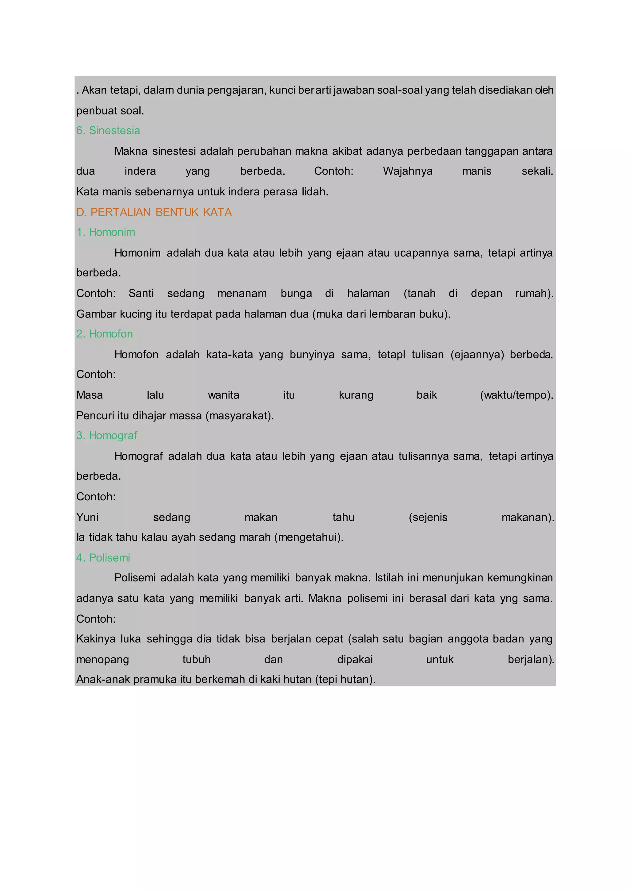Makna kata dan jenis | DOCX