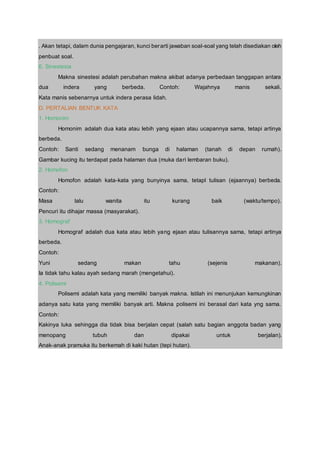 Makna kata dan jenis | PDF