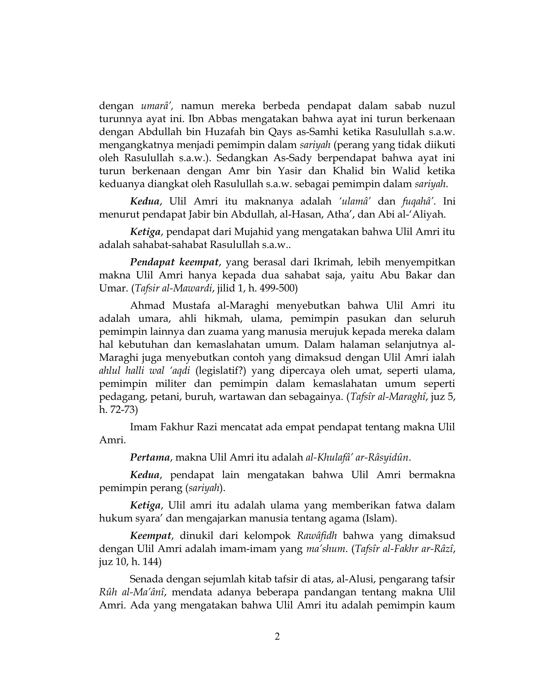 Makna ulil amri dalam kajian tafsir al quran | RTF