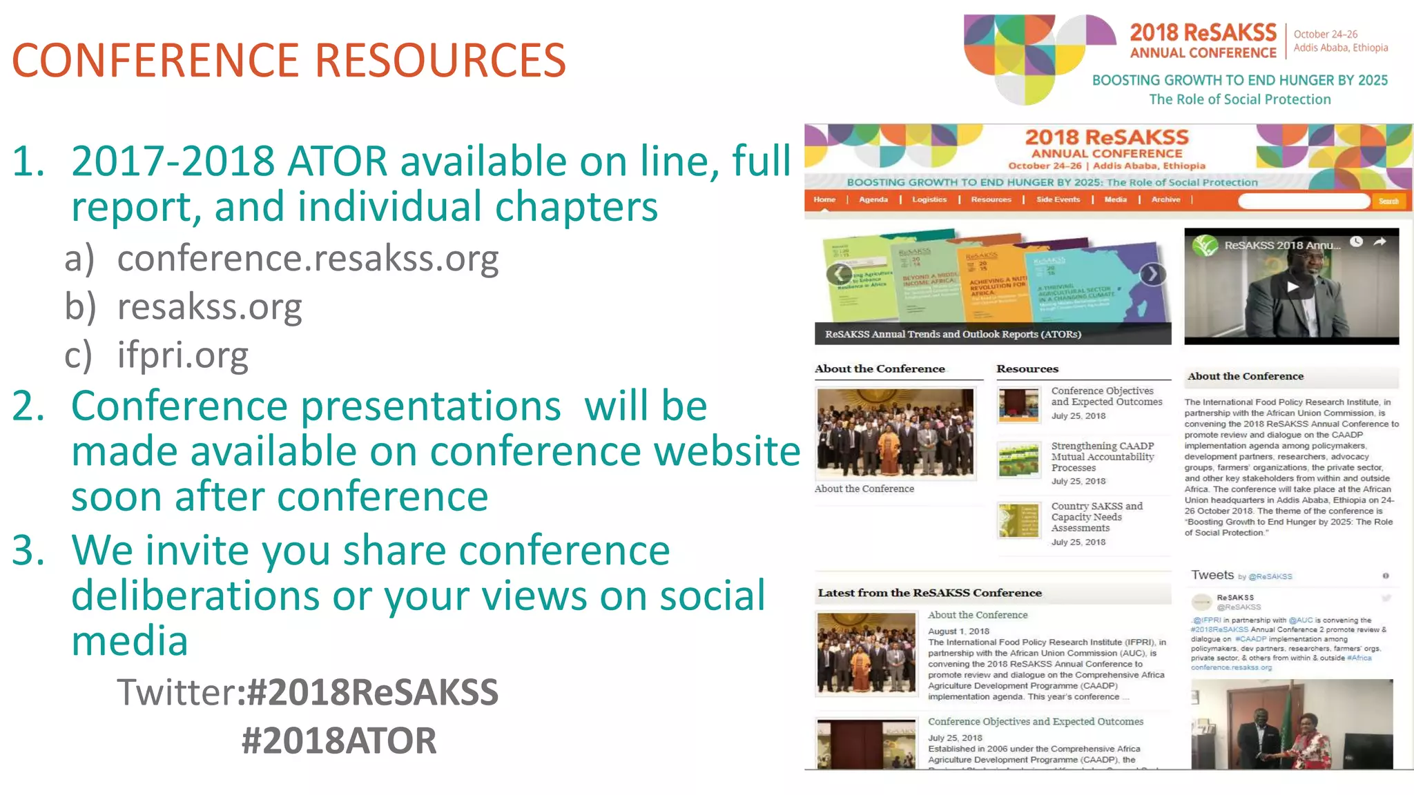 CONFERENCE OBJECTIVES & EXPECTED OUTCOMES | PPT