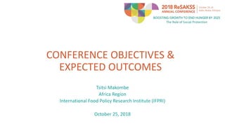 CONFERENCE OBJECTIVES & EXPECTED OUTCOMES | PPT