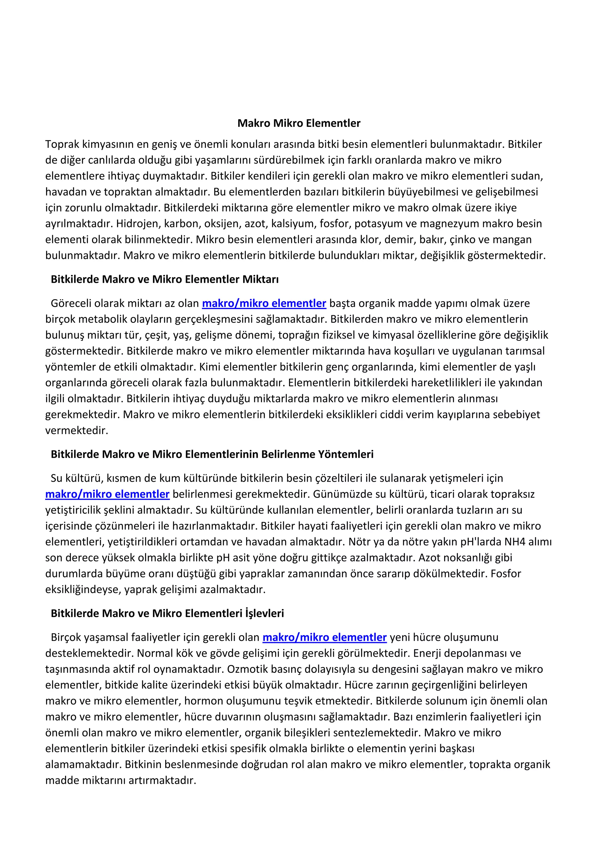 Makro Mikro Elementler | PDF