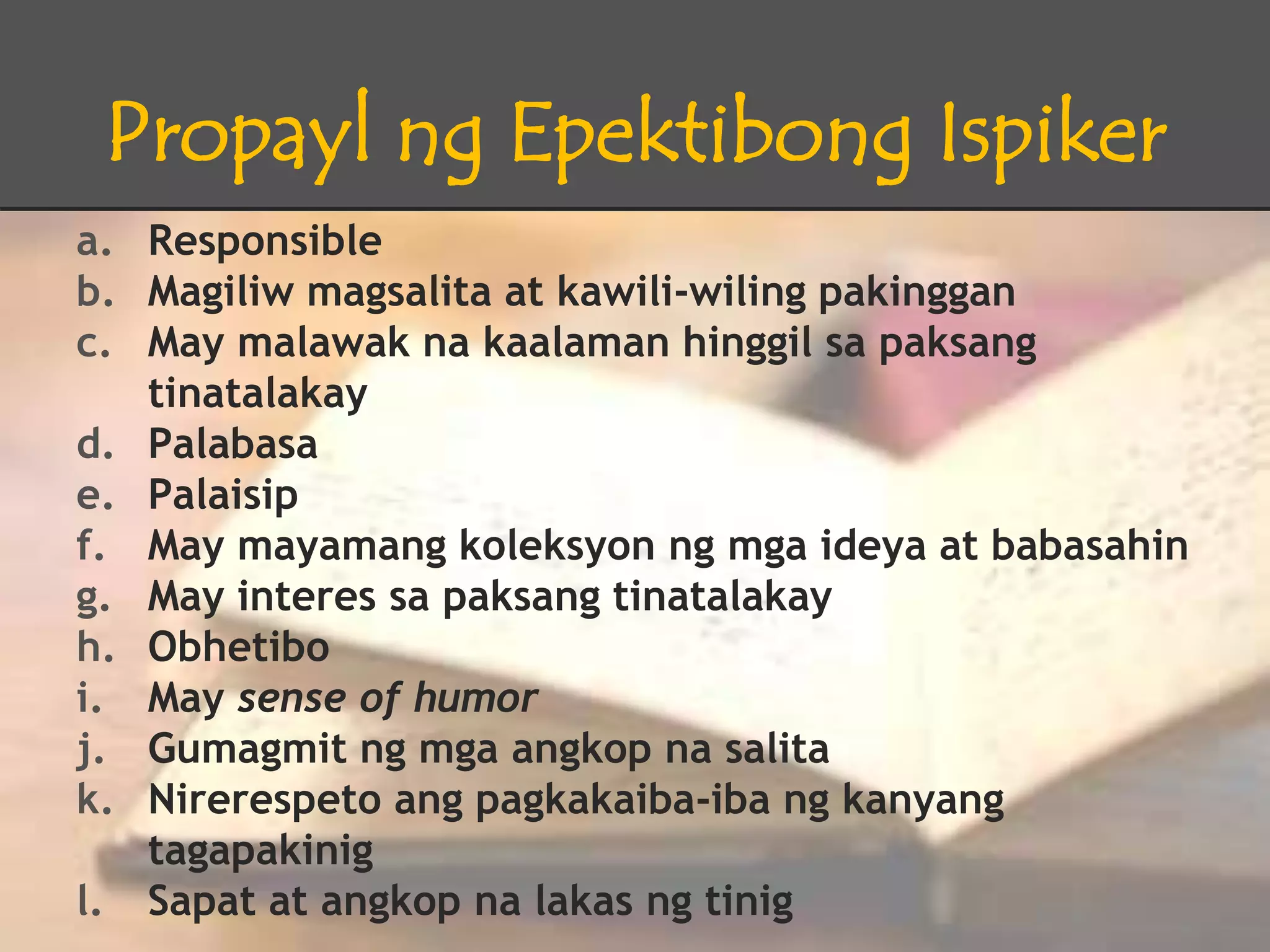 Makrong Kasanayan sa Pagsasalita | PPTX