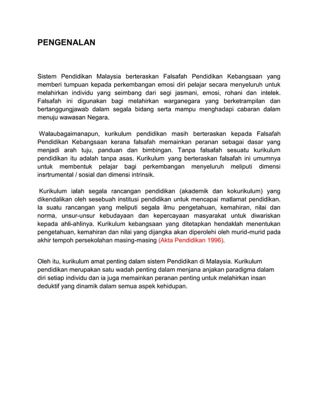 Maksud kurikulum | DOCX