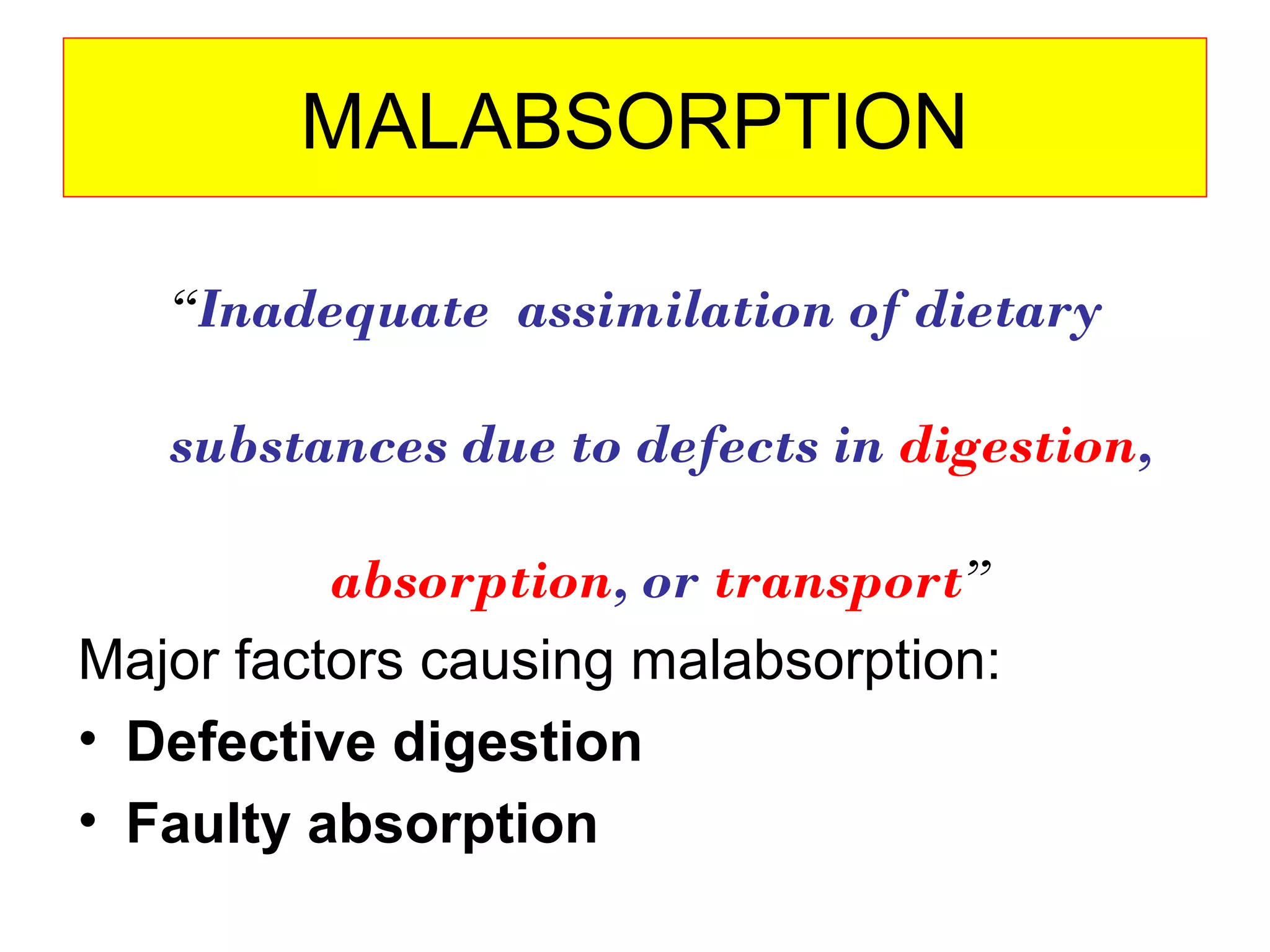 Malabsorption in tropical sprue & coeliac disease | PPT